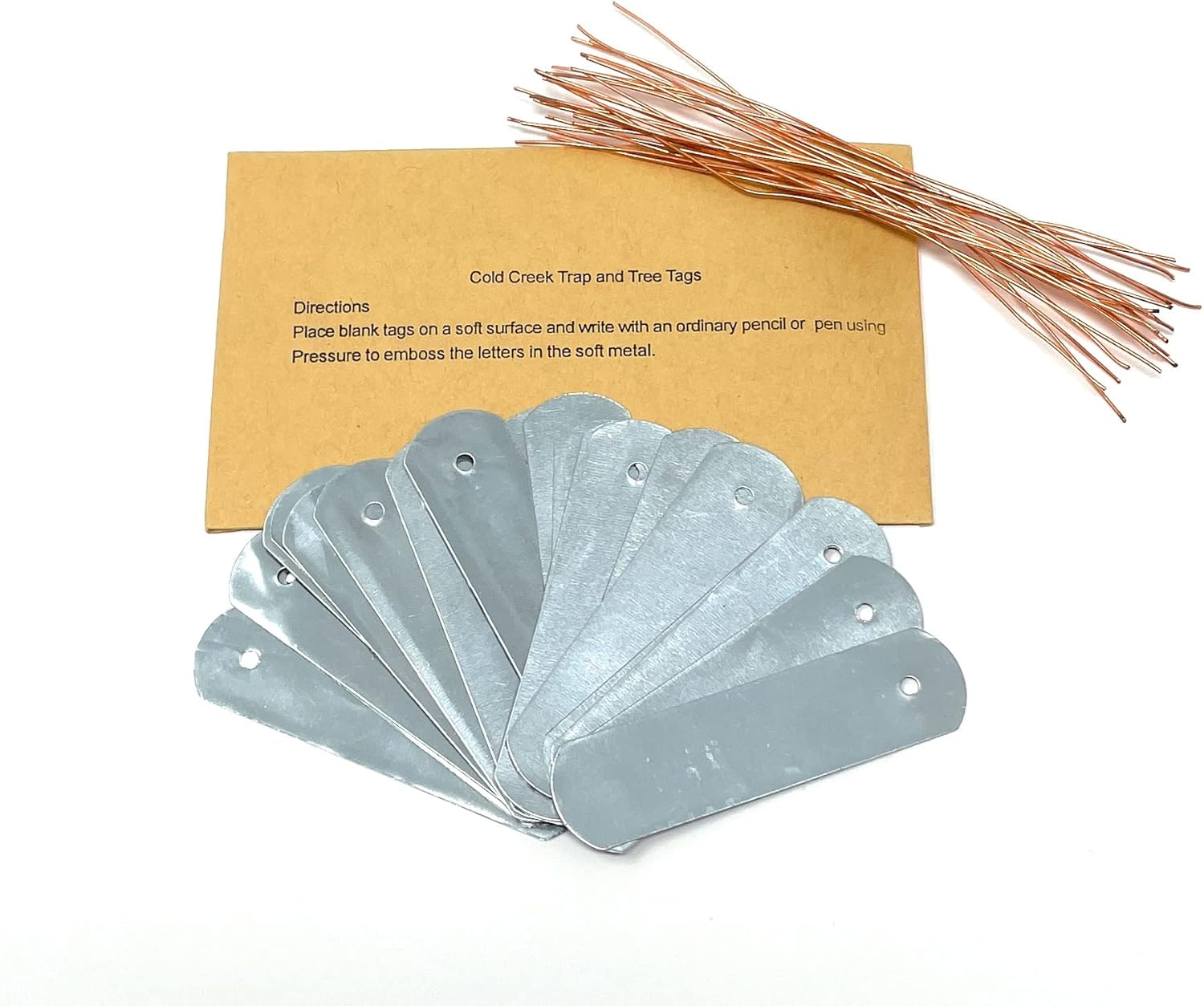 25 Cold Creek Trap Tags Zinc Plant Labels Garden Markers Writeable Emb ...