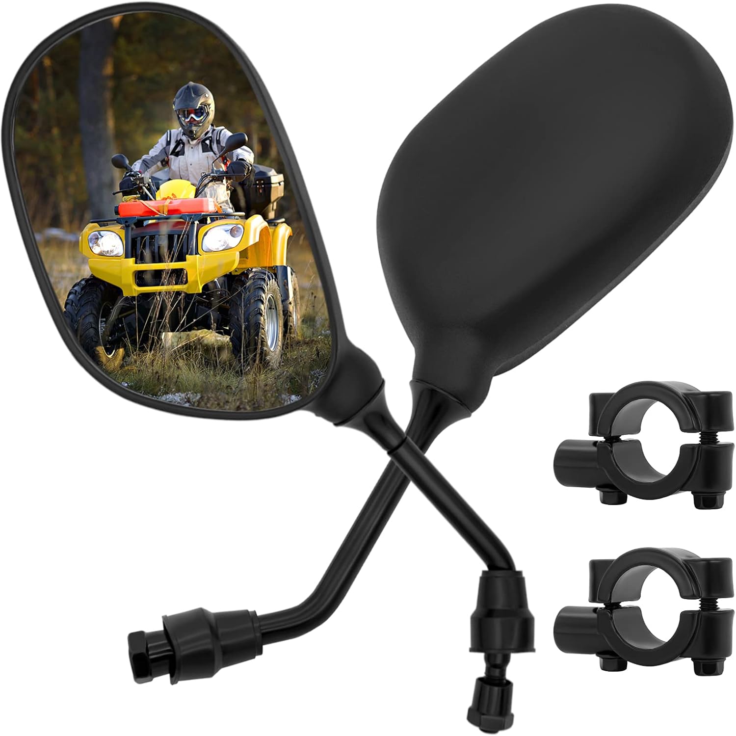 ATV Rear View Mirror, 360 Degrees Ball-Type ATV Side Rearview Mirror w ...
