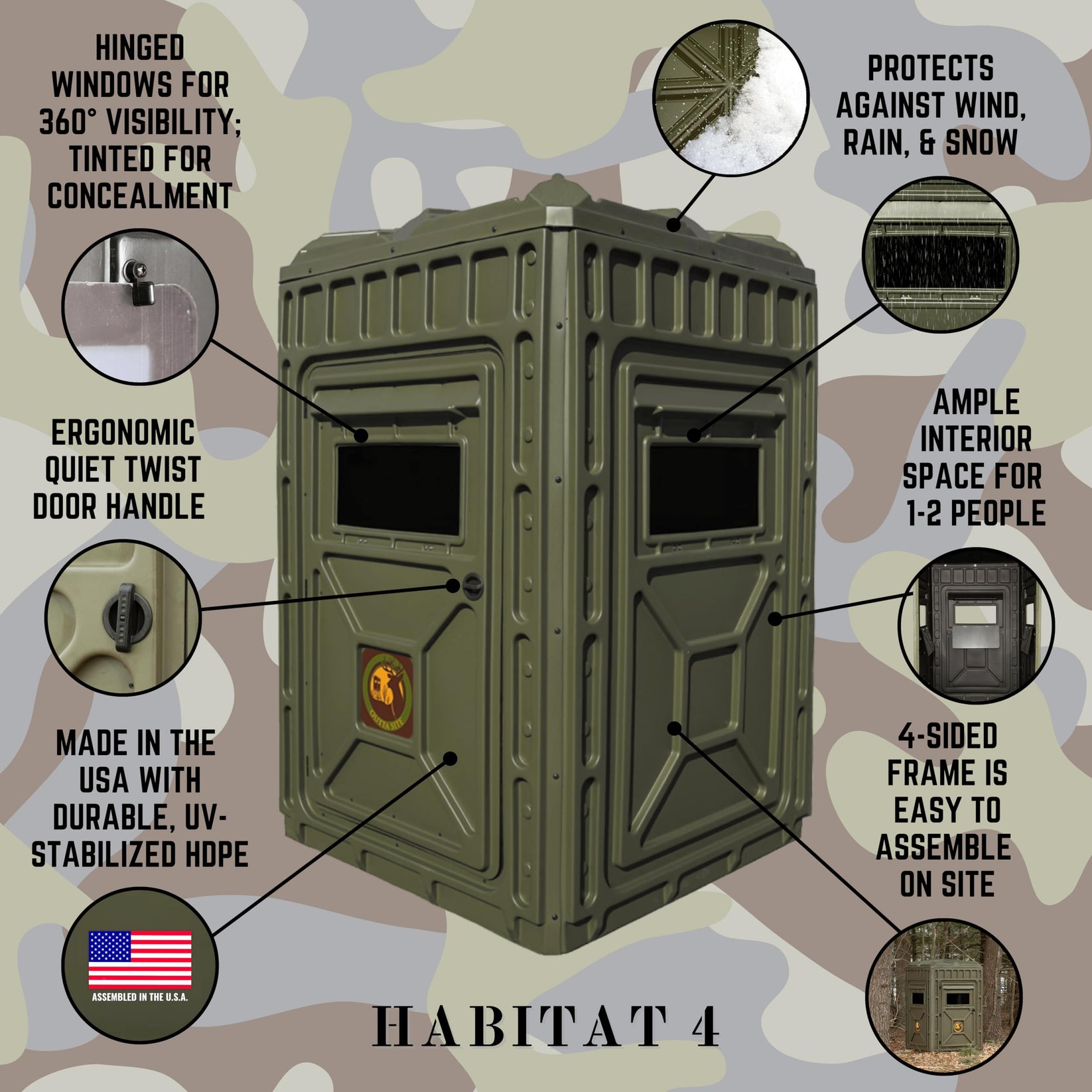 Outta Site Hunting Blind – 4 & 5 Sided High Density Plastic Hunting Bl ...
