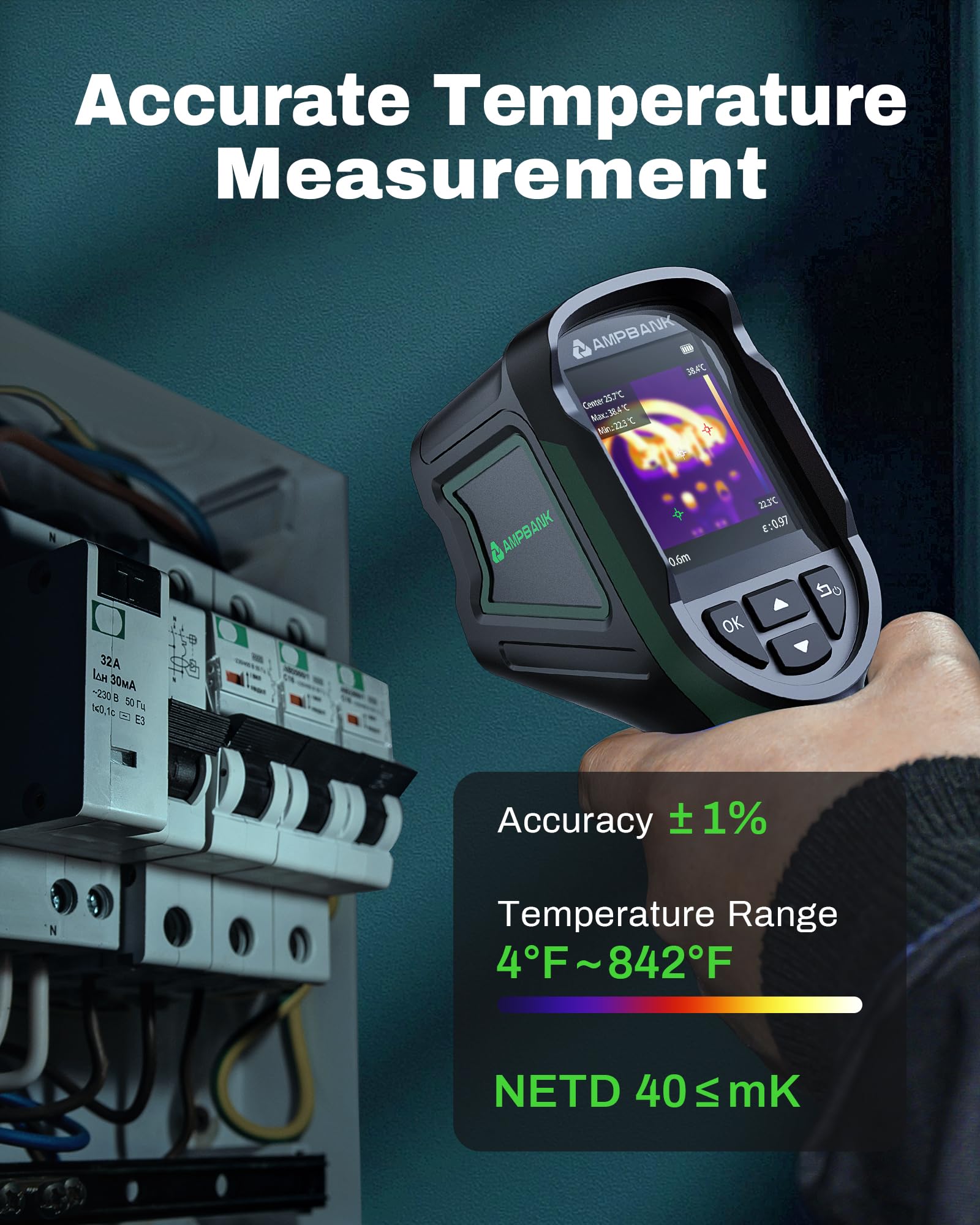 H128 Handheld Thermal Camera, 240 x 240 TISR Resolution, 24h Battery L ...
